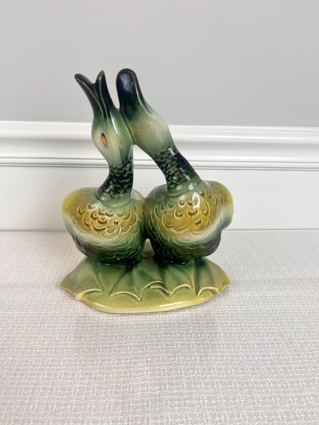 Vintage Hull Pottery USA 94 Green & Yellow Double Duck Planter - Etsy