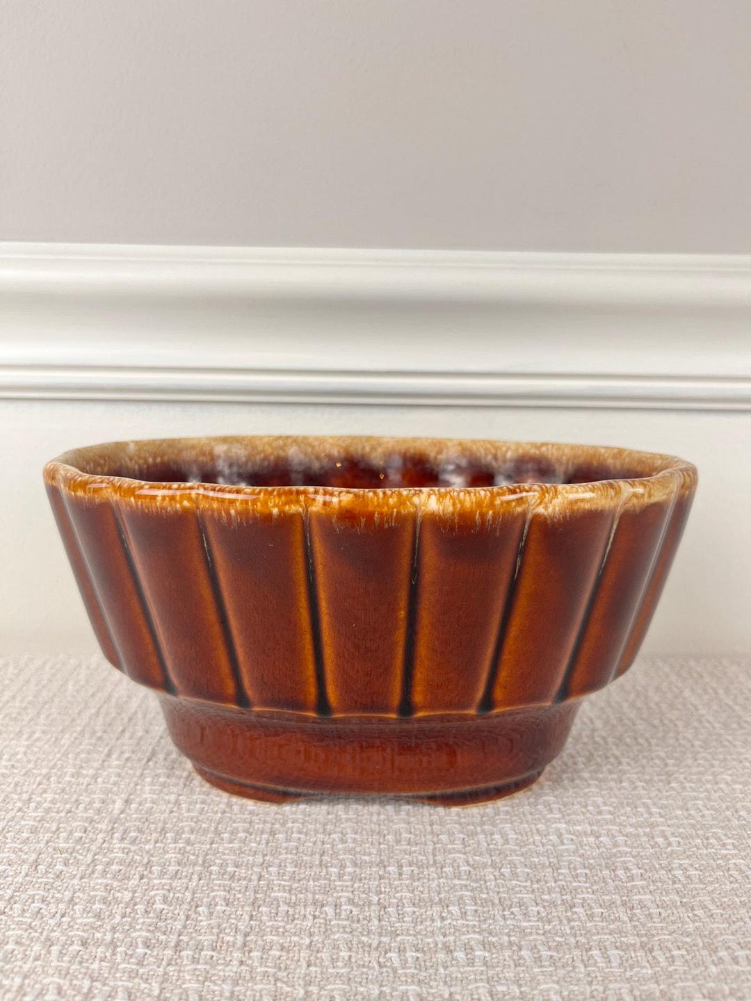 Vintage Hull USA 720 Brown Drip Glaze Planter – Mid-century Modern ...