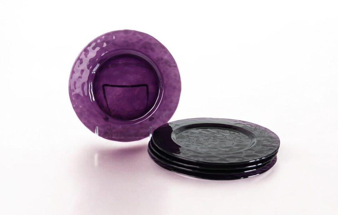 Set of 5 Studio Bormioli Rocco Hammered Amethyst 7.75" Salad Plates - Etsy