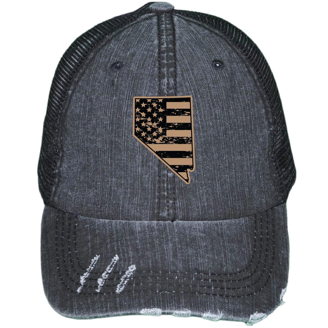 Ladies Nevada Vegan Leather Patch Cap, Ponytail Trucker Hat, Nevada Hat ...