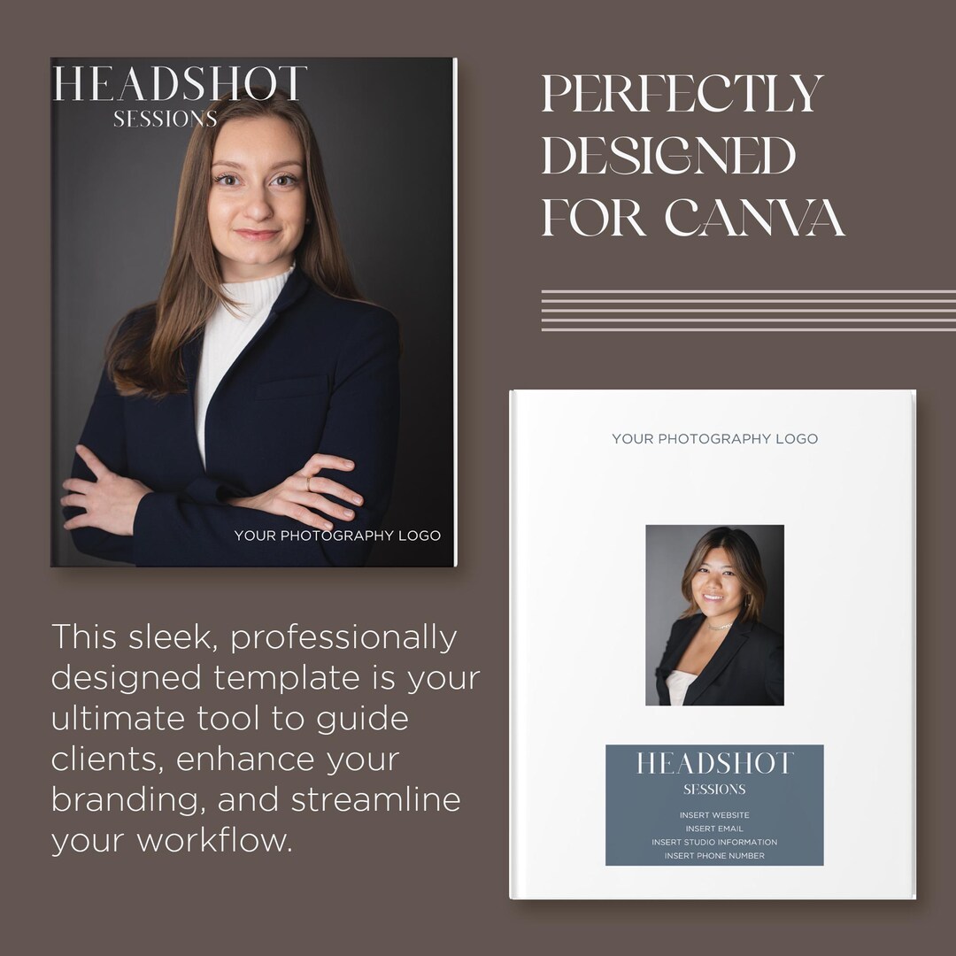 Headshot Photography Client Guide | Editable Canva Template ...