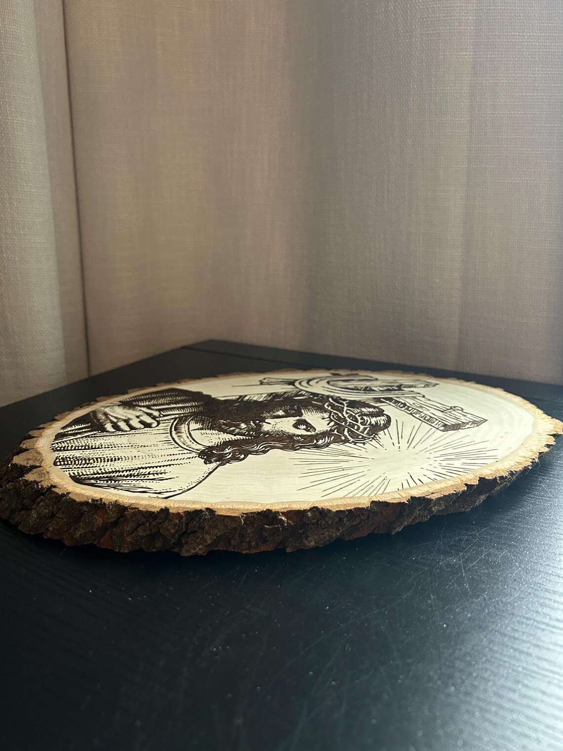 Handmade Wood-burned Jesus Christ Art on Live Edge Wood - Etsy