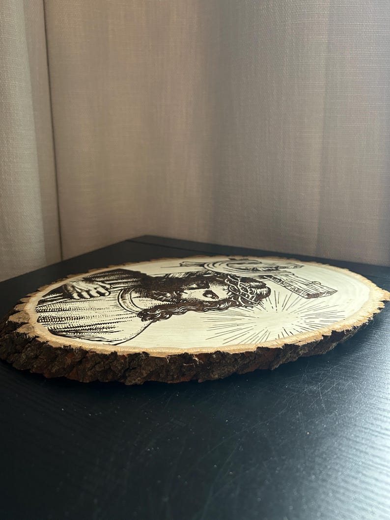 Handmade Wood-burned Jesus Christ Art on Live Edge Wood - Etsy