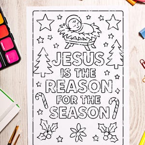 Christian Christmas Colouring Sheet | Sunday School | Jesus is the ...