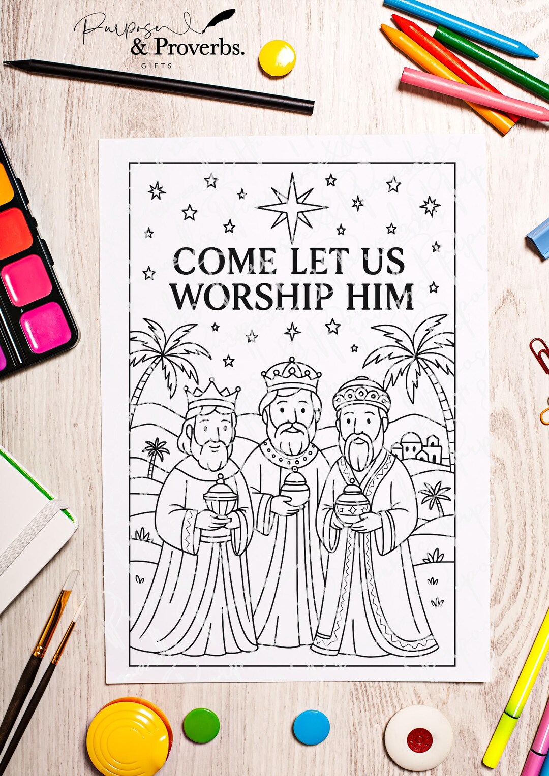 Christian Christmas Colouring Sheet | Sunday School | Come Let Us ...