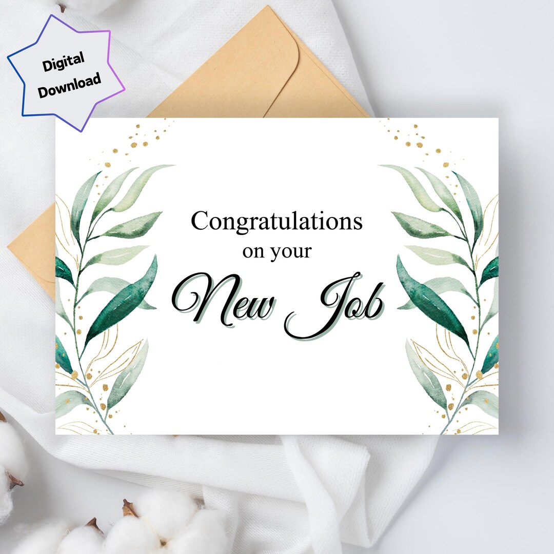 Congratulations on Your New Job - Digital Download - Printable New Job ...