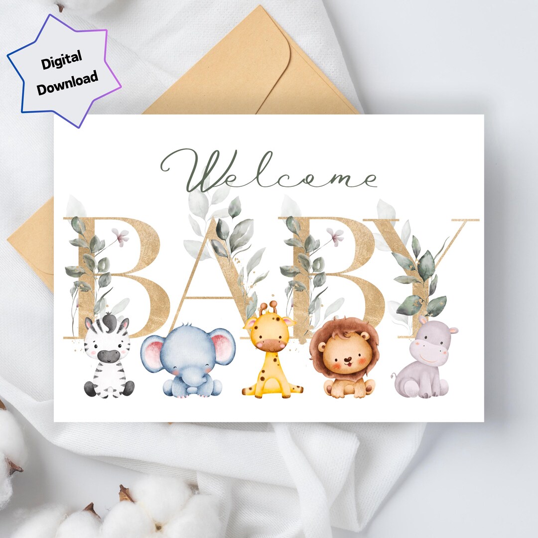 Welcome BABY - Digital Download - Printable New Baby Congratulations ...