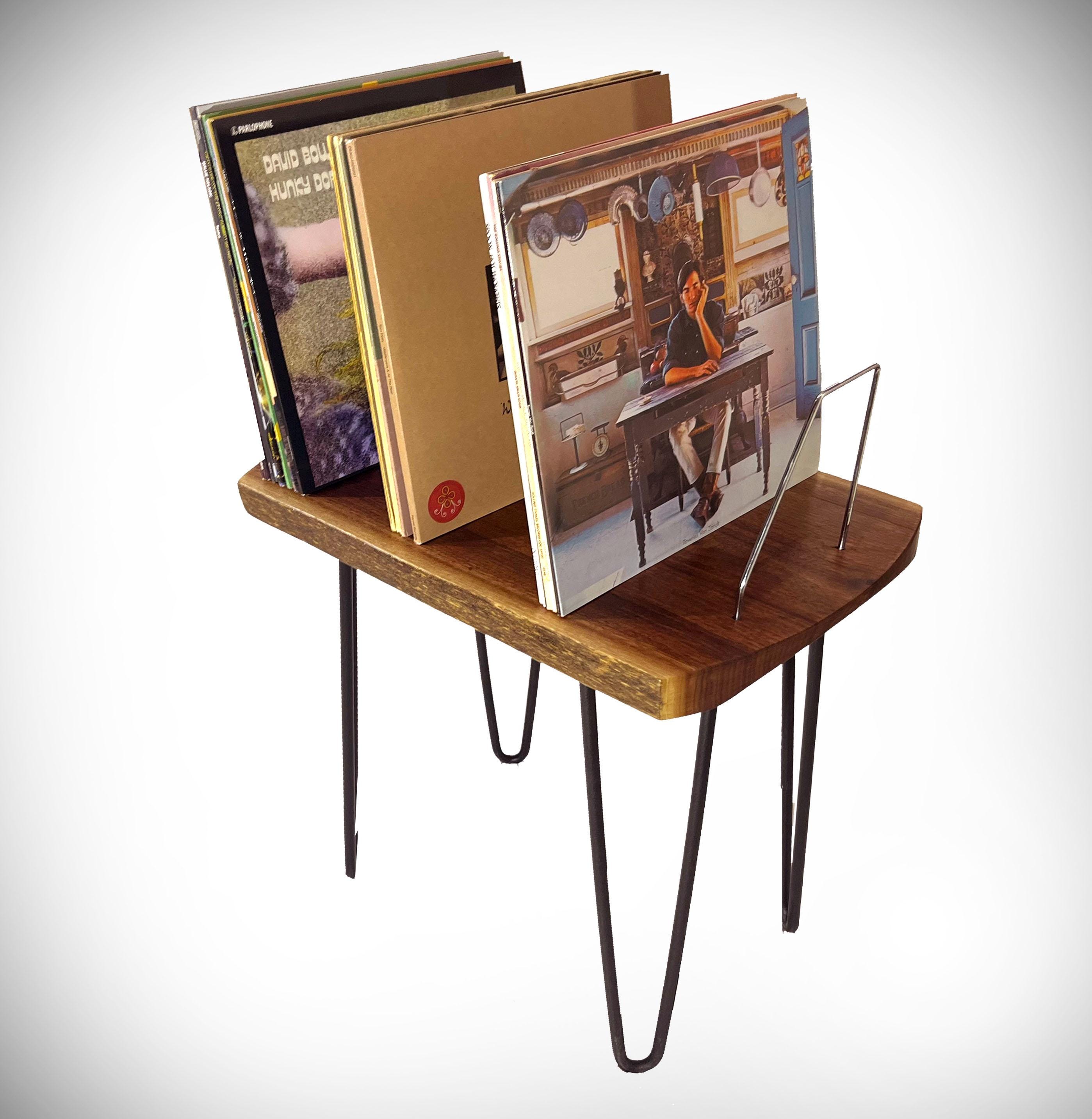 Live-edge Walnut Record Storage Table - Approx. Capacity 80 - Etsy