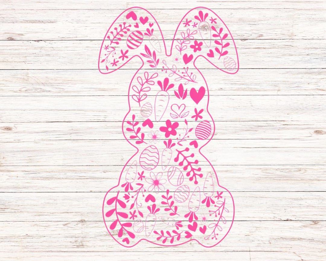 Easter SVG, Floral Easter Bunny SVG, Spring SVG, Happy Easter Svg ...
