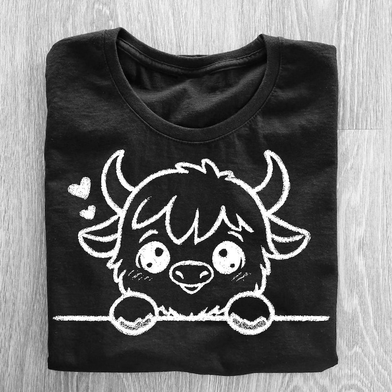 Highland Cow SVG, Peeking Baby Farm Animal Vector (digital Download - Etsy