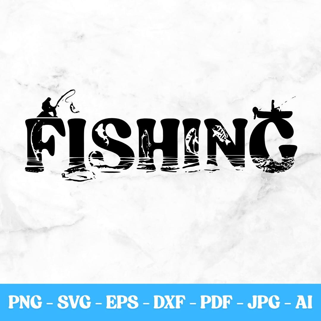 Lake Fishing Scene SVG: Cricut Cut Files, PNG, DXF (digital Download ...