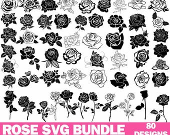 Rose SVG Bundle - Etsy