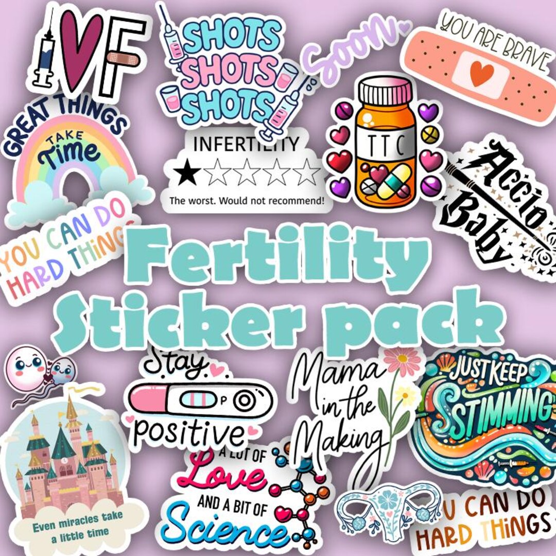 Infertility Sticker Pack | 15 IVF & TTC Stickers | Trying to Conceive ...