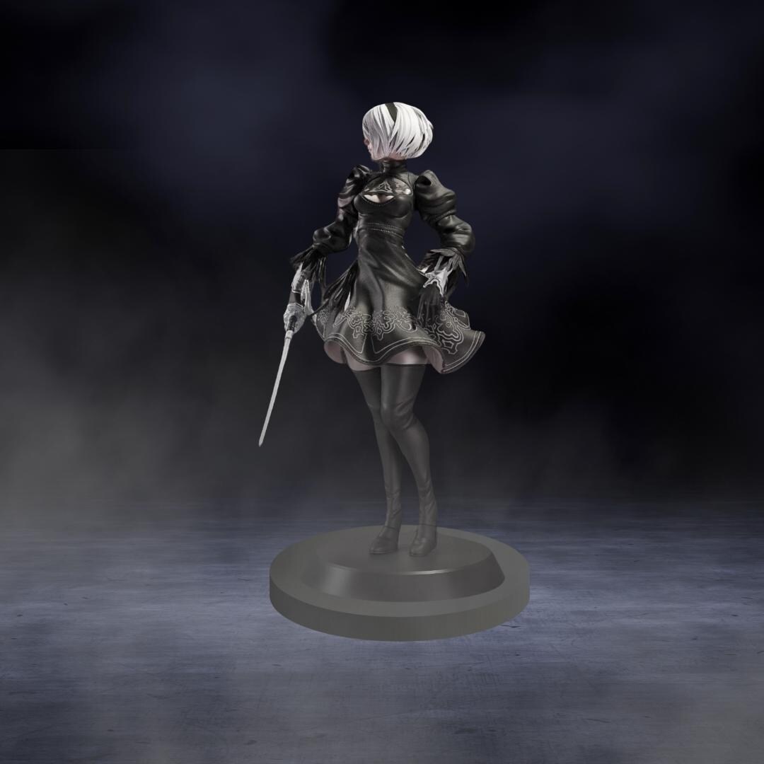 2B Nier Automata Figure STL File, 2B Figure STL, 2B Nier Automata 3D ...
