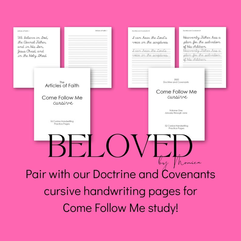 Articles of Faith Cursive Handwriting Practice - Etsy