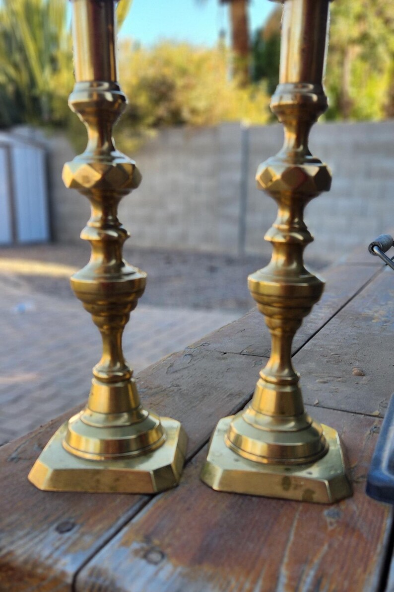 Pair of Antique Victorian Brass Candlesticks. - Etsy