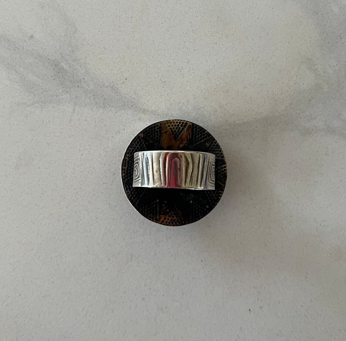 Tabra Brass Moonface Sterling Silver Size 6 Ring - Etsy