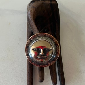 Tabra Brass Moonface Sterling Silver Size 6 Ring - Etsy