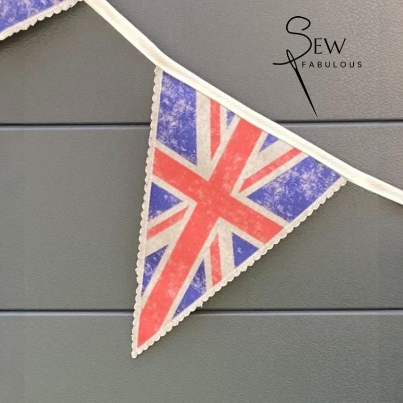 Linen Union Jack Flag Bunting, Vintage Style British Flag, British ...
