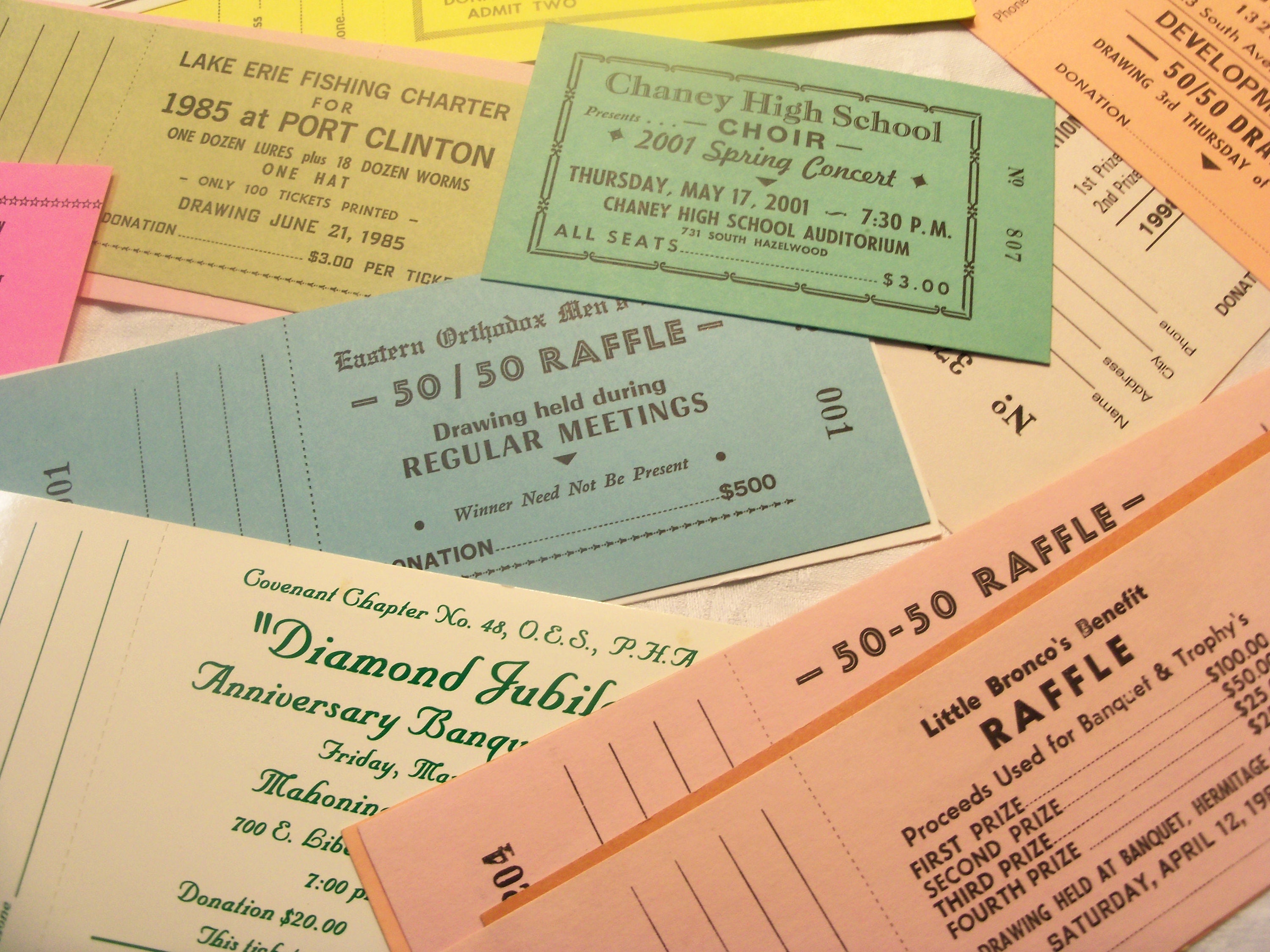 15 Raffle Tickets Vintage Raffle Tickets Vintage ephemera | Etsy