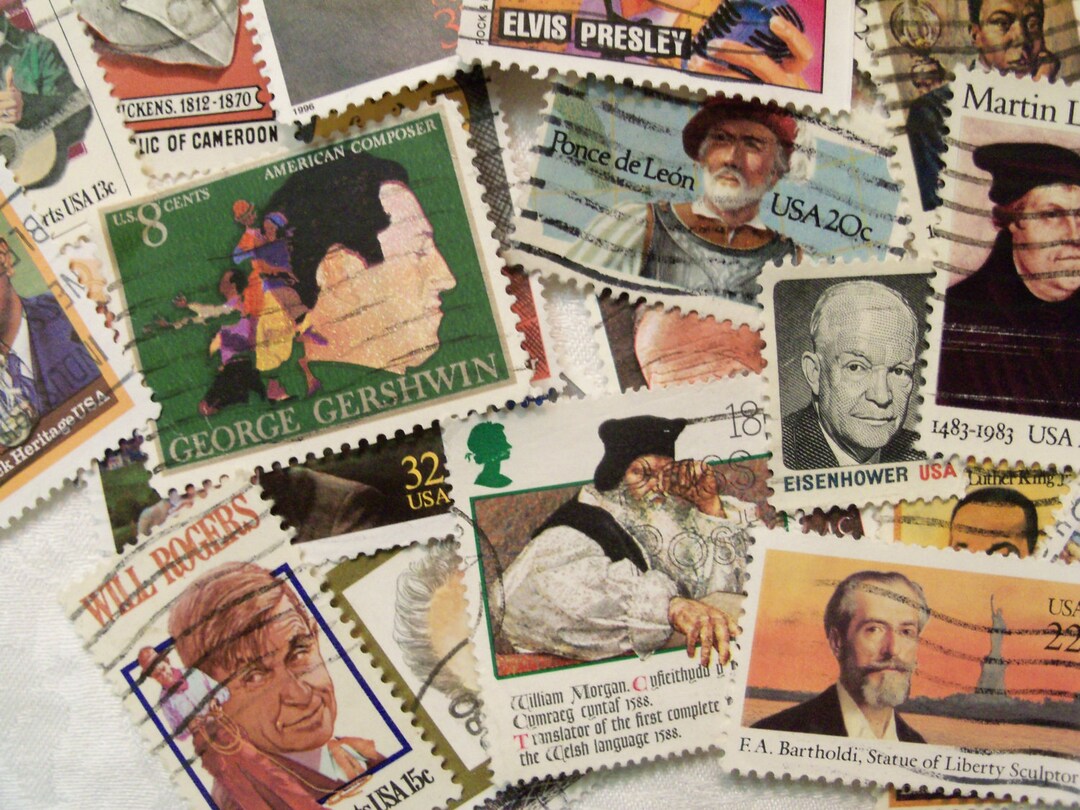 60, Famous Men, Stamps of Men, Presidents, Actors, Musicians - Etsy