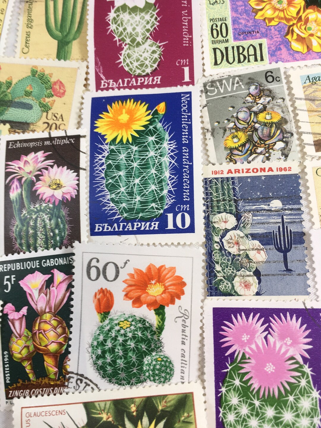 25 Cactus Stamps, Cactus Postage Stamps, Vintage Stamps, Saguaro Cactus ...