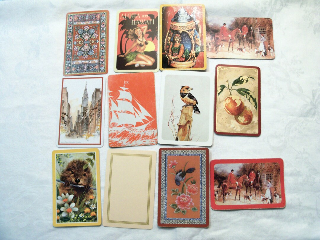 12 Orange Playing Cards, Playing Card Swap, Playing Cards, Playing Card ...
