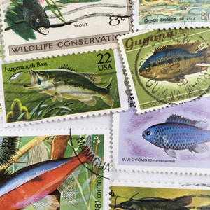 25 Fish Postage Stamps, Tropical Fish Stamps, Vintage Stamps, Postage ...