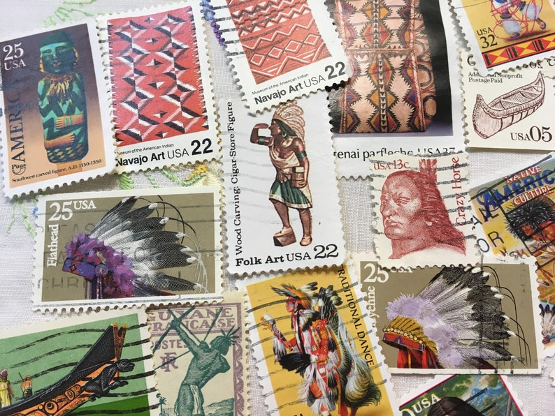 25 Vintage Stamps Indians Postage Stamps Native American - Etsy.de