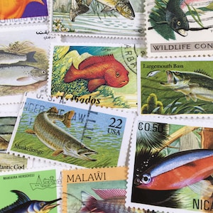 25 Fish Postage Stamps, Tropical Fish Stamps, Vintage Stamps, Postage ...