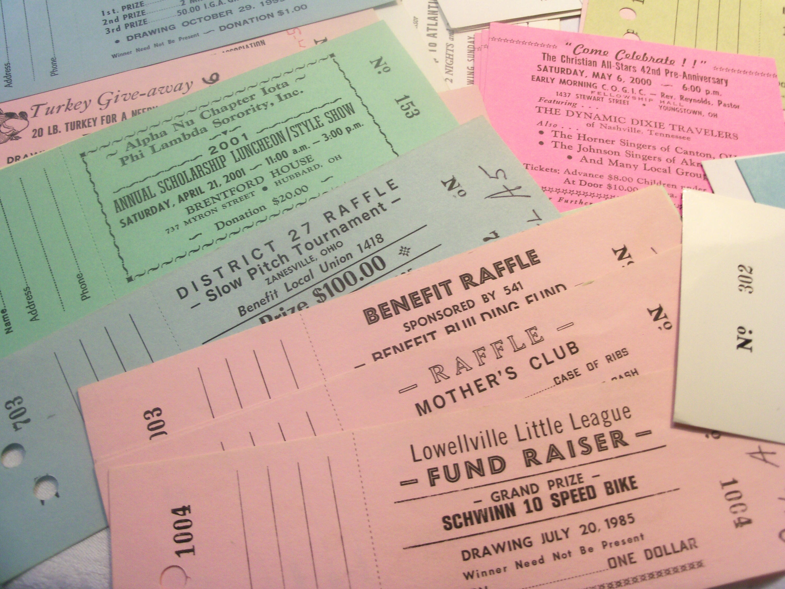 15 Raffle Tickets Vintage Raffle Tickets Vintage ephemera | Etsy