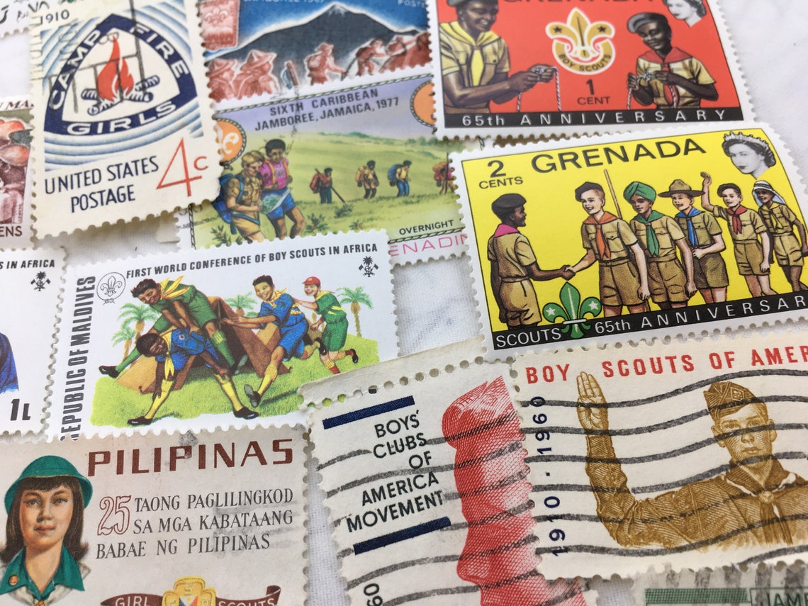 30 Scout Stamps Boy Scouts Girl Scouts Campfire World Wide - Etsy