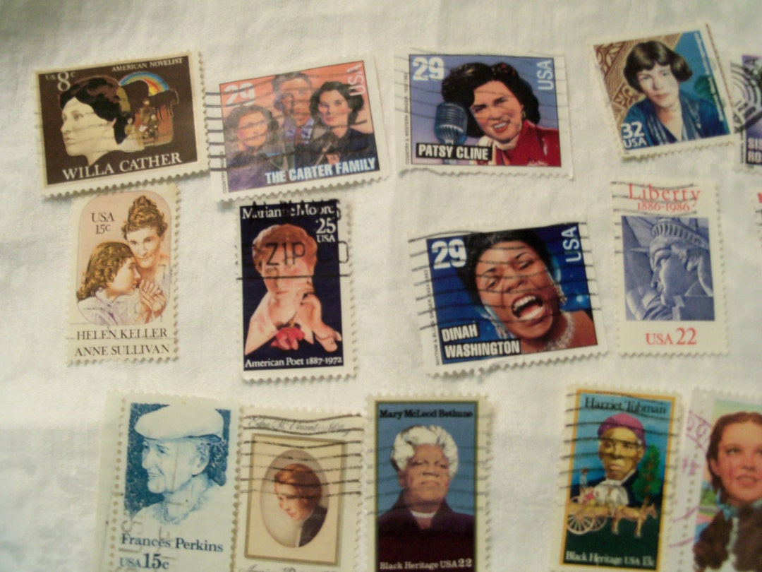25 Women Postage Stamps, Women Stamps, Postage Stamps, Used Stamps ...