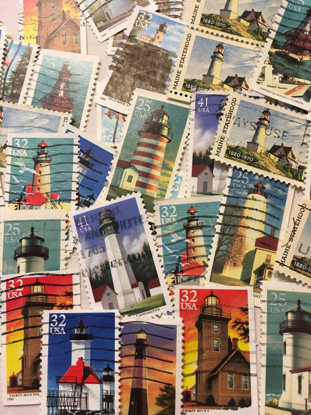 12 Lighthouse Stamps, Vintage Stamps, Postage Stamps, Lighthouses ...