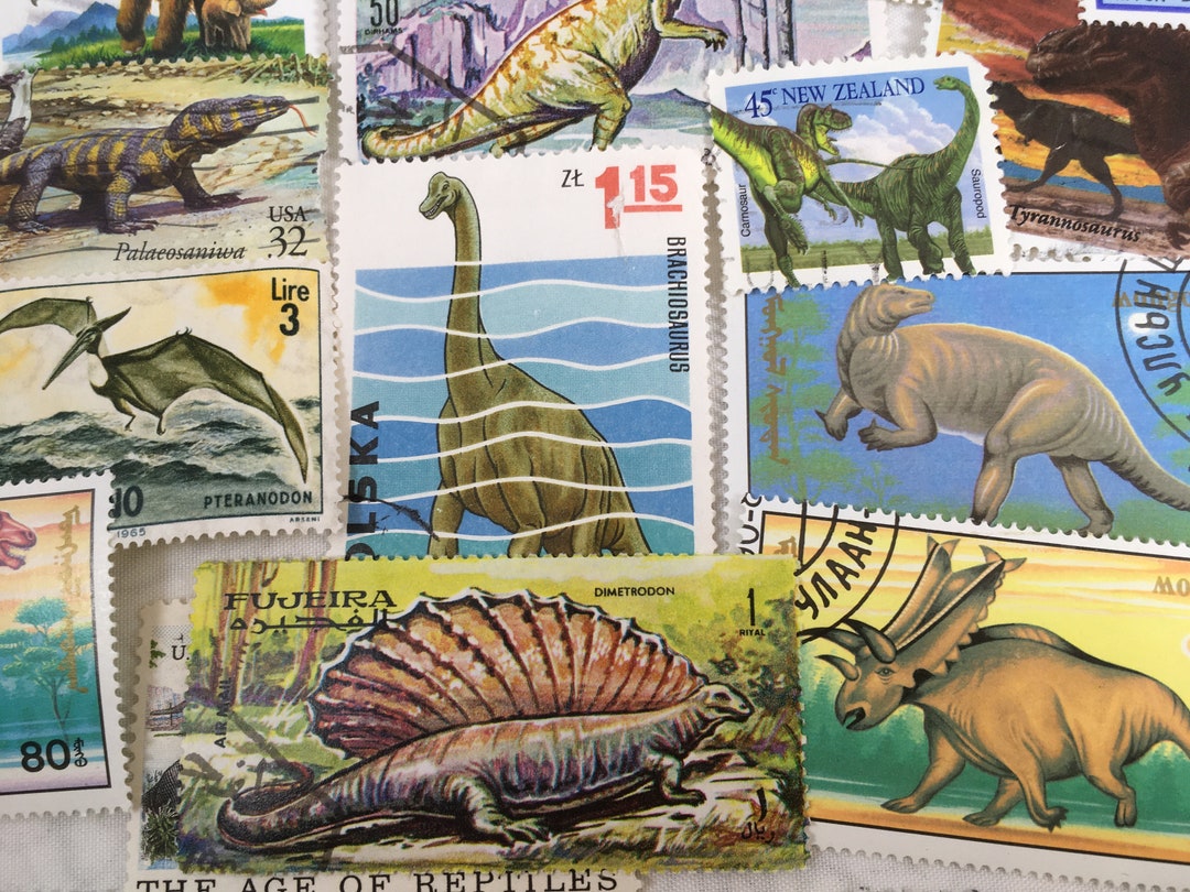 14 Dinosaurs Postage Stamps, T Rex, Used Stamps, Postage Stamps, Ice ...