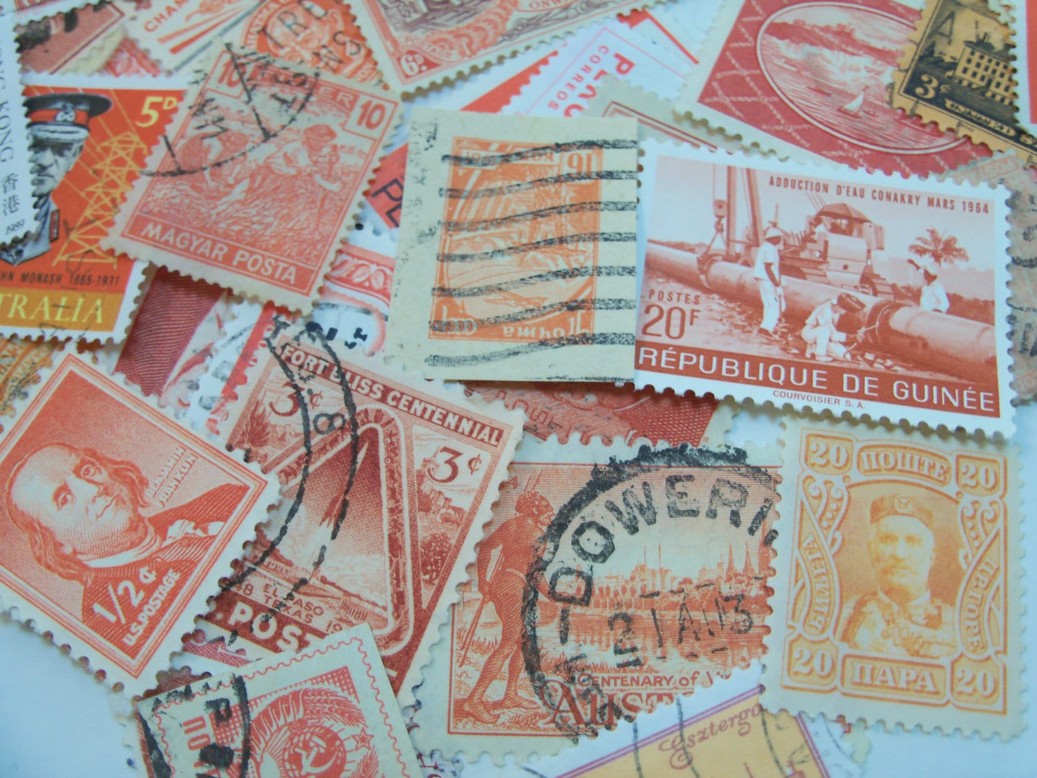 40 Orange Postage Stamps Used Postage Stamps Stamps Vintage | Etsy