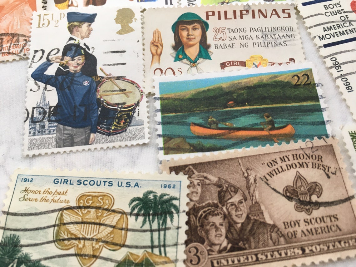 30 Scout Stamps Boy Scouts Girl Scouts Campfire World Wide - Etsy