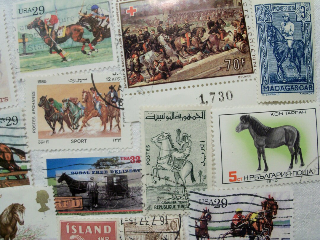 20 Horse Postage Stamps Horse Stamps Equestrian Vintage - Etsy
