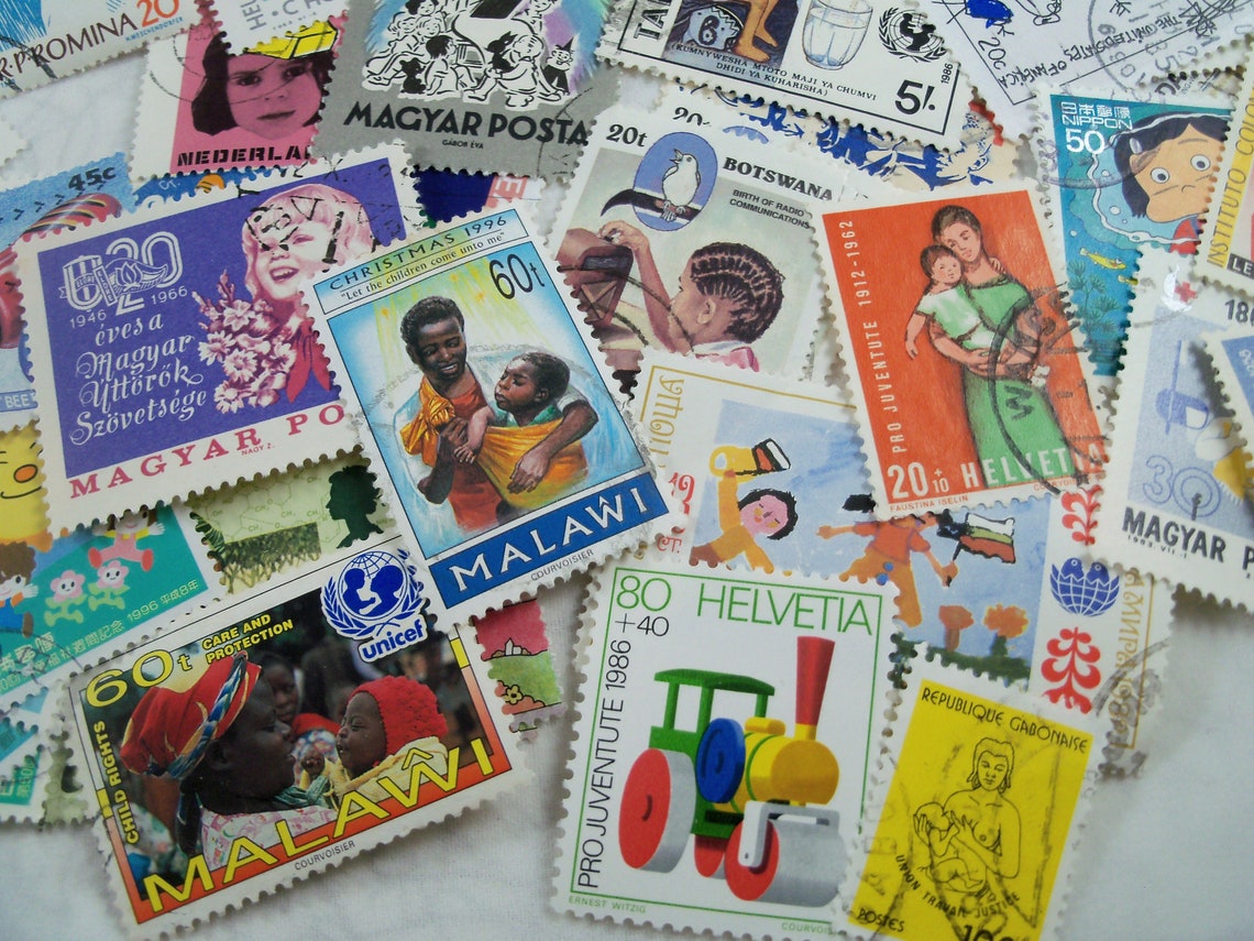 25 Children Stamps Postage Stamps Stamps of Children - Etsy