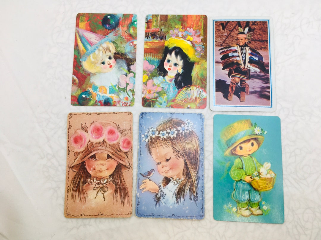 12 Children Playing Cards, Playing Cards Swap, Lot of 12 Cards, Playing ...