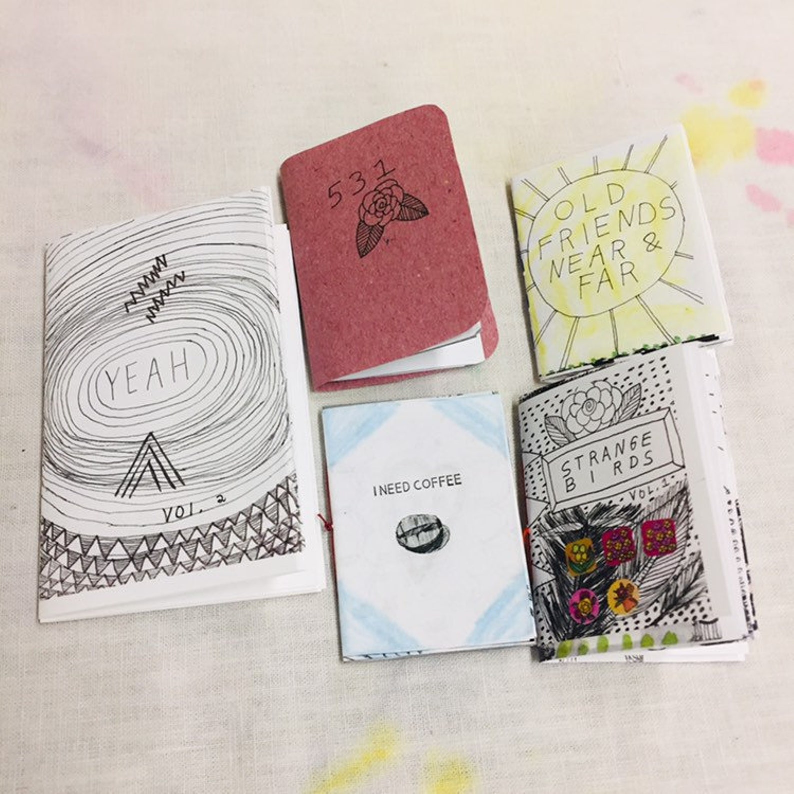 Zine Set Of 5 Mini Zines Illustrated Art Zines by Blah Blah | Etsy