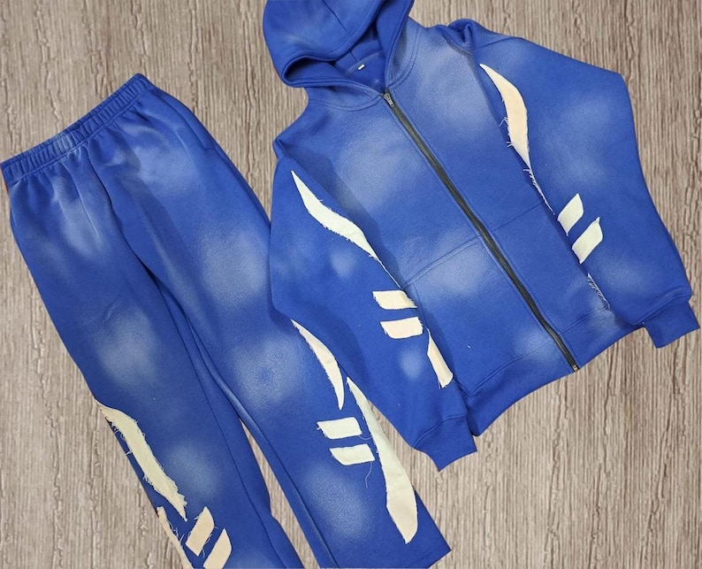 Men's Distressed Design Tracksuit: Custom Name Print, Activewear Set - Etsy