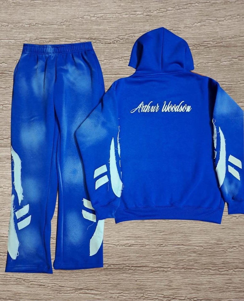 Men's Distressed Design Tracksuit: Custom Name Print, Activewear Set - Etsy