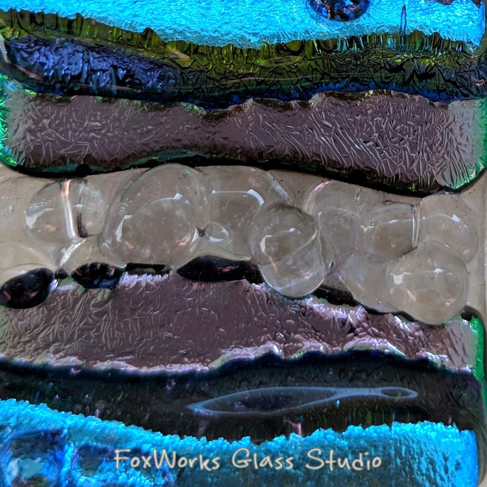 Dichroic Light Blue and Purple Fused Glass Texture Pendant - Etsy