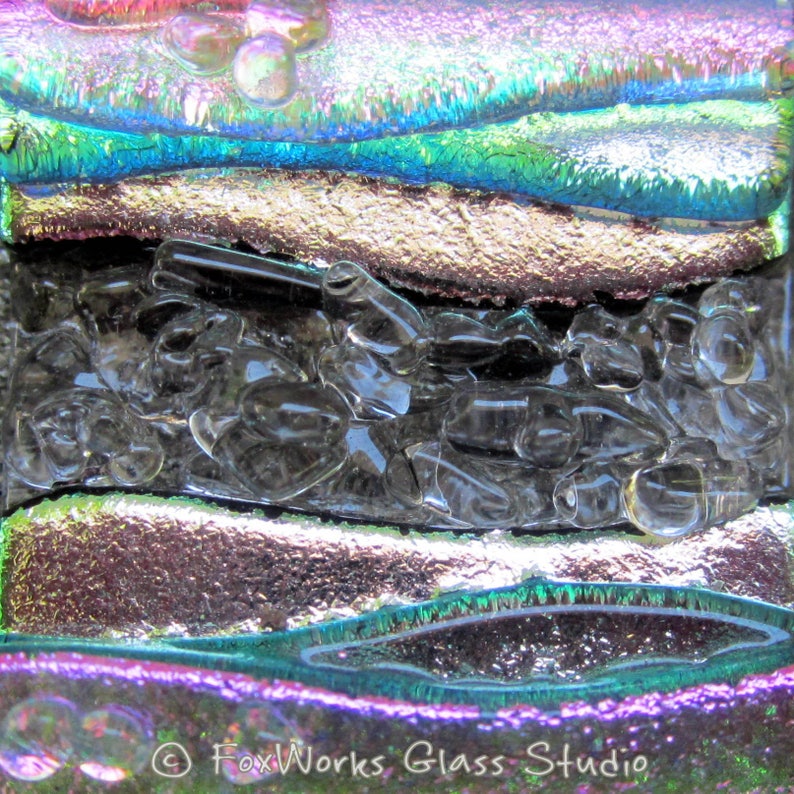 Dichroic Silver and Pink Fused Glass Texture Pendant - Etsy