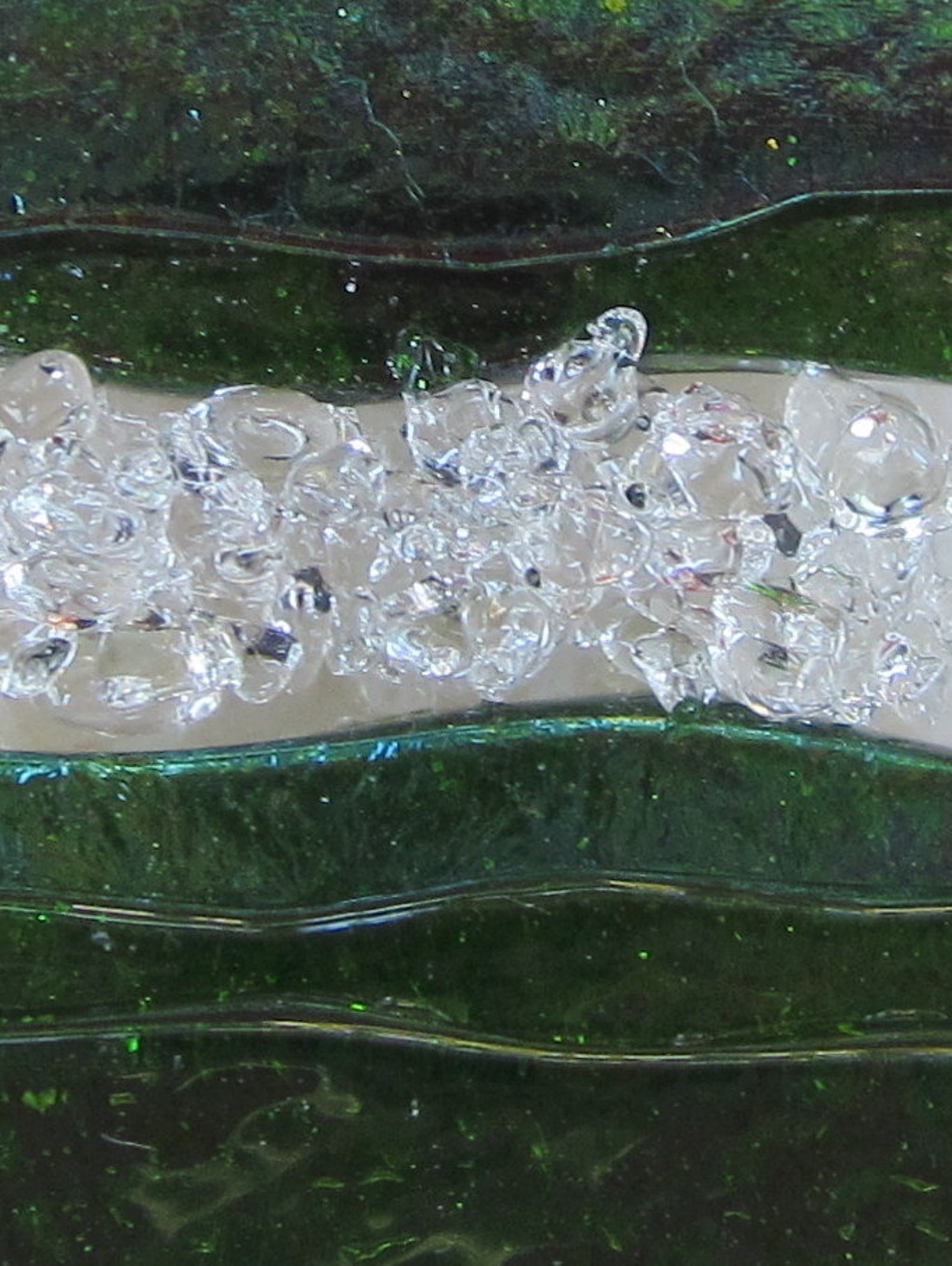 Transparent Green Fused Glass Texture Pendant - Etsy