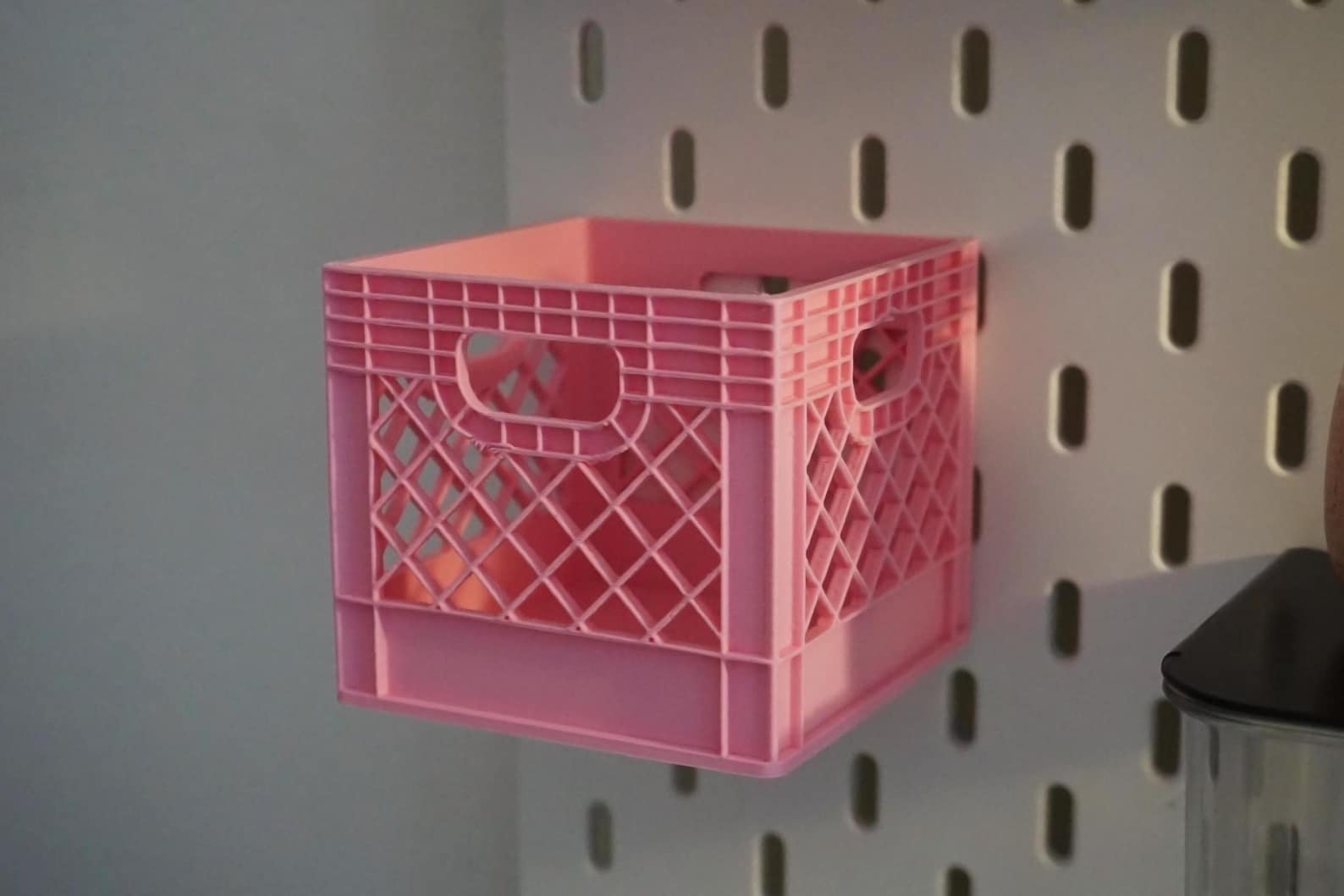 Skadis Milk Basket Crate Hanger, Ikea Skadis Accesory, Pegboard ...