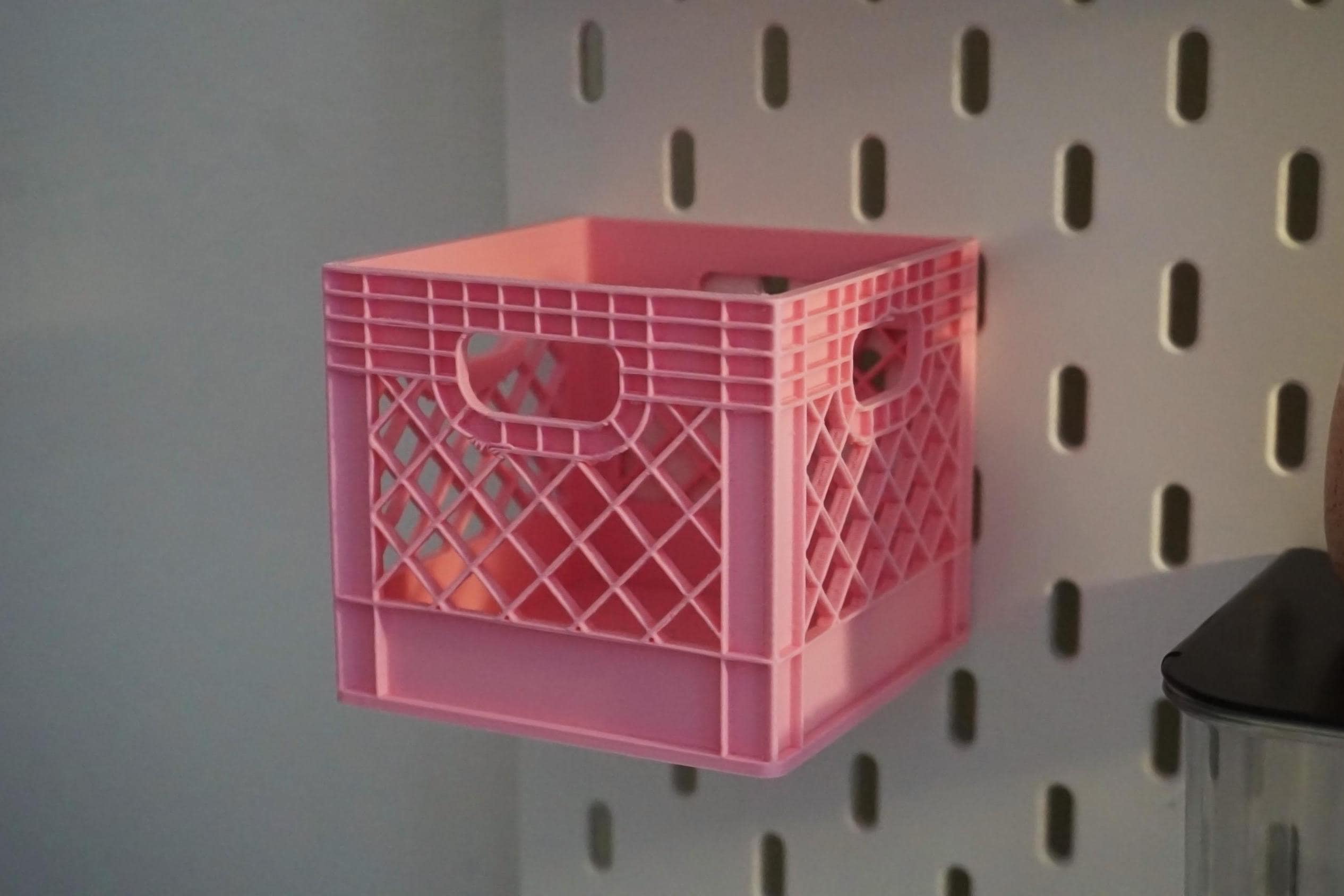 Skadis Milk Basket Crate Hanger, Ikea Skadis Accesory, Pegboard ...