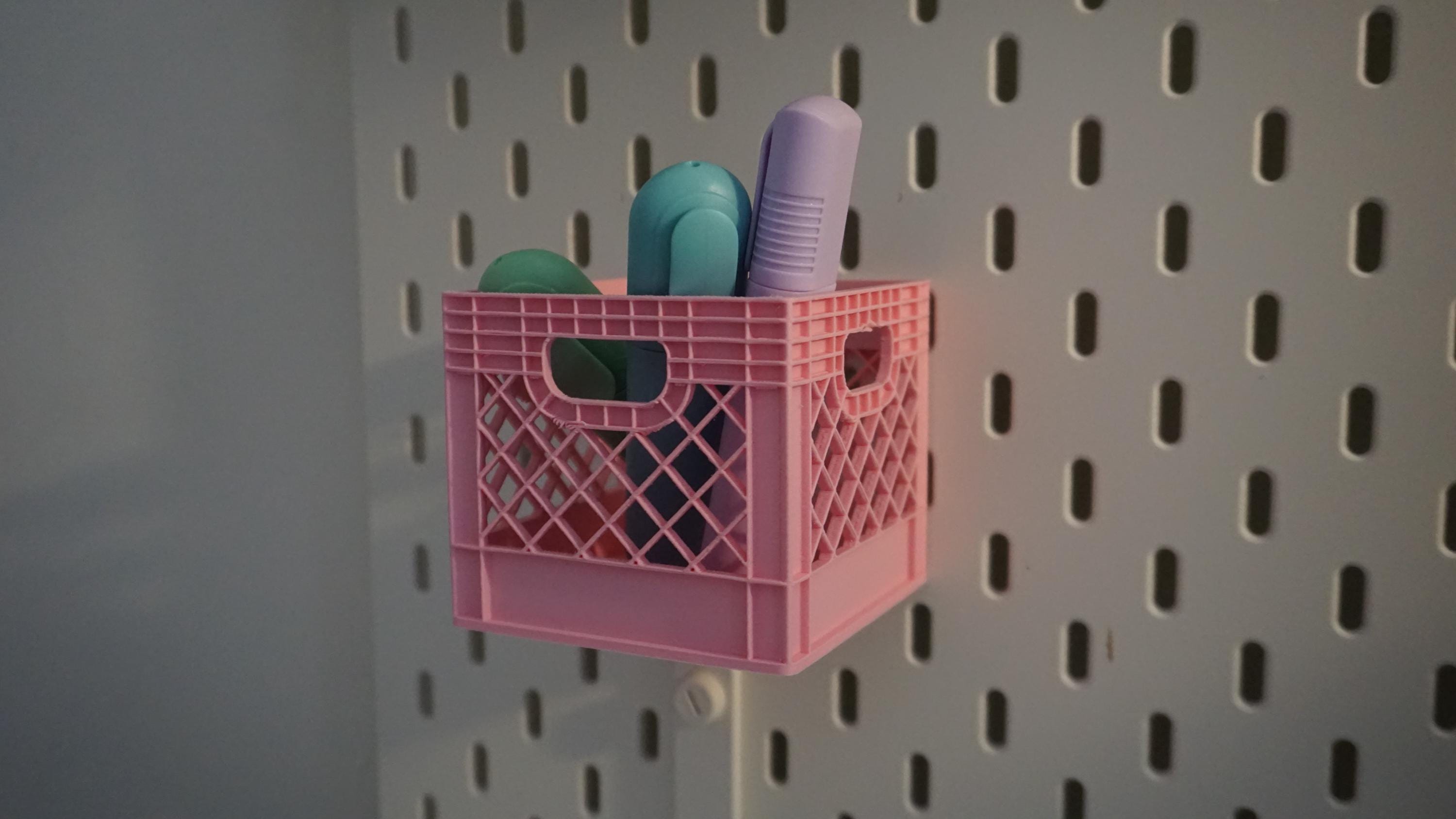 Skadis Milk Basket Crate Hanger, Ikea Skadis Accesory, Pegboard ...