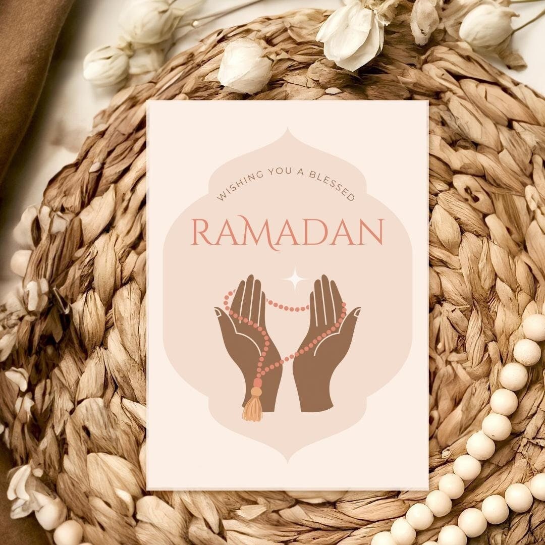 Personalized Hands Ramadan Eid Greeting Card - Islamic Blessings ...
